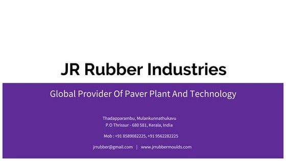 Jr rubber industries | PPTX | Manufacturing Industry | Industries