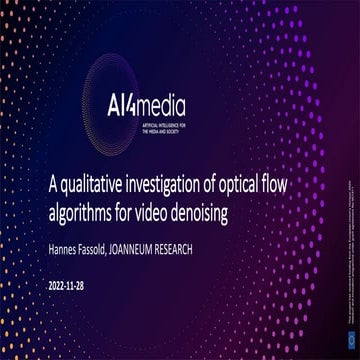 Jrs Presentation Optical Flow Algorithms For Restoration Pptx
