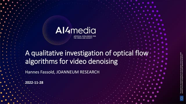 Jrs Presentation Optical Flow Algorithms For Restoration Pptx