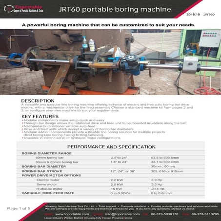 Jrt60 portable boring machine(toportable) | PDF