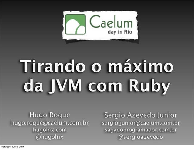 Jruby Ruby Em Ambientes 100 Java Ppt 3279