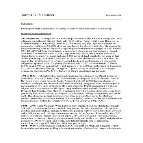 James Vandiver Resume | PDF