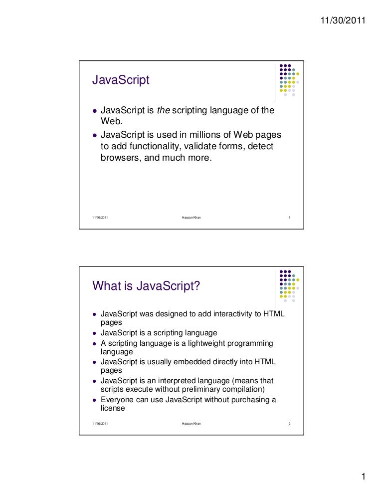 Java Script notes