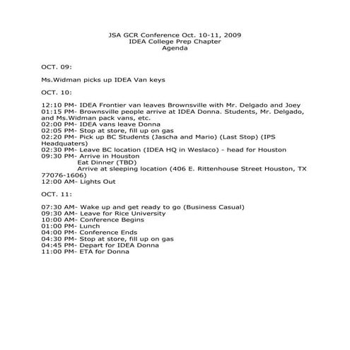 Jsa GCR Conference Oct 2009 | PDF | Dining Out | Food & Drink