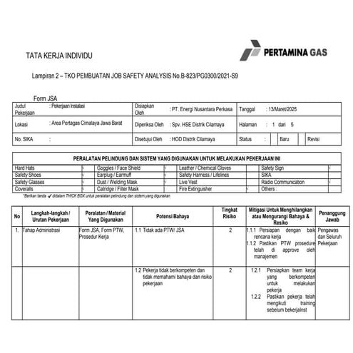 JSA pemasangan pipa & pengelasan.doc