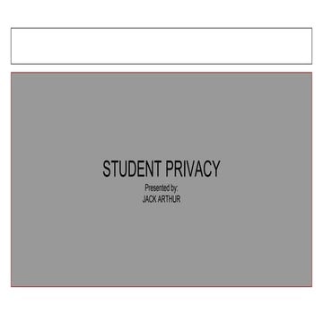 Student privacy | PPTX