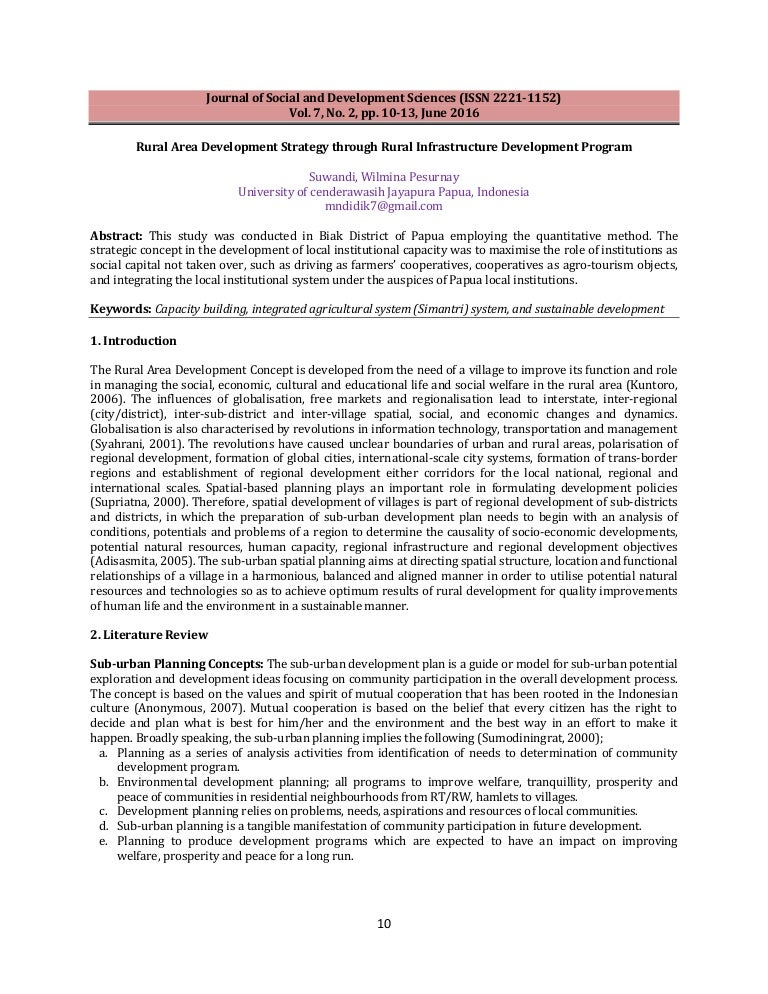 Rural Area Development Strategy through Rural Infrastructure Developm…