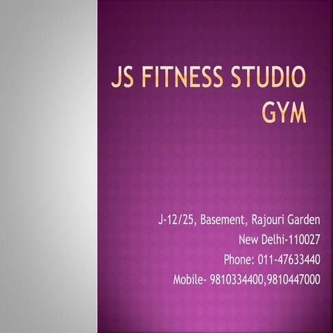 Js fitness studio gym | PPT | Free Download