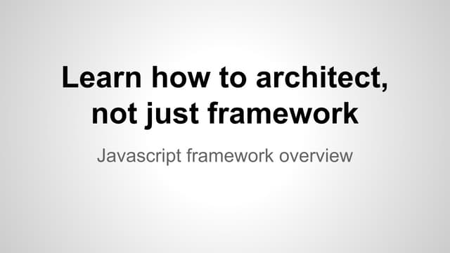 Javascript Framework Overview Ppt