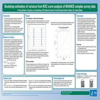 Bootstrap estimation of variance from ROC curve analysis of NHANES complex survey data | PPT