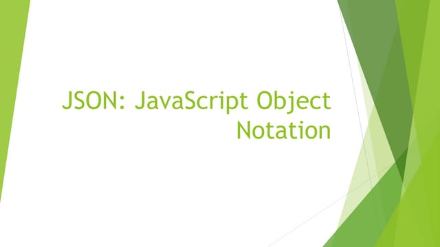 Json Javascript Object Notation | Ppt