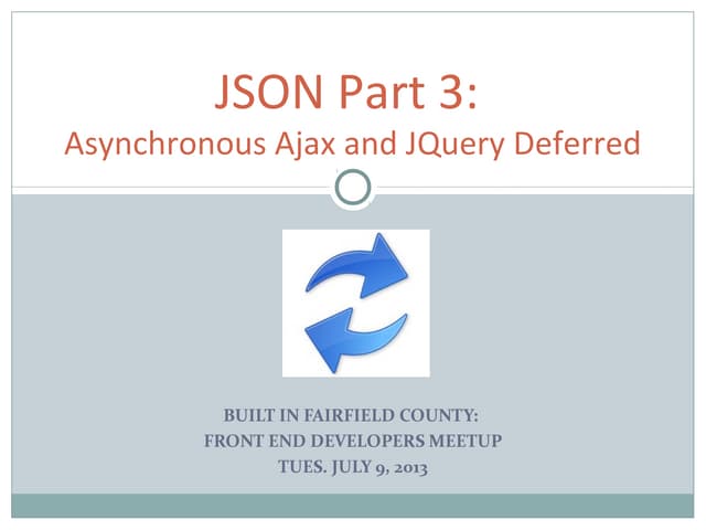 JSON Part 3: Asynchronous Ajax & JQuery Deferred | PPT JSON Part 3: Asynchronous Ajax & JQuery Deferred | PPT