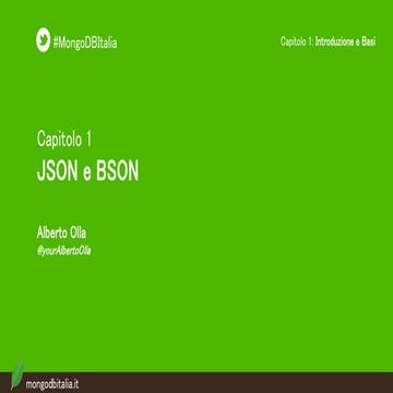 JSON e BSON - Corso base di MongoDB | PPT