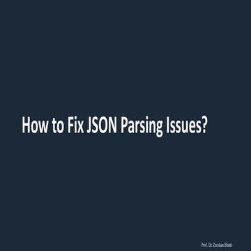 How to Fix JSON Parsing Issues - Key Concept You MUSt Know | PDF