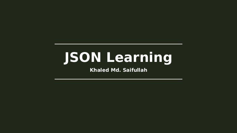JSON Learning