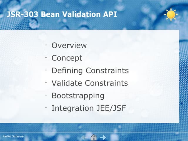 Jsr 303 Bean Validation Api Ppt