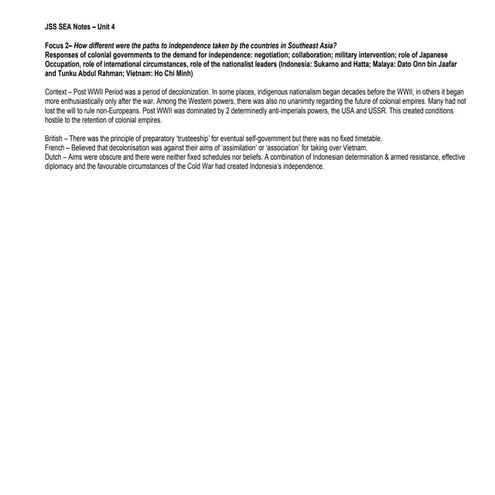 Jss sea notes unit 4 focus 2 | DOC