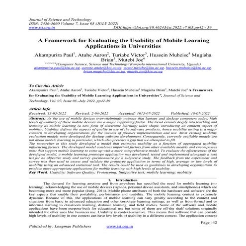 A MODEL FOR USABILITY EVALUATION OF LEARNING MANAGEMENT SYSTEMS | PDF