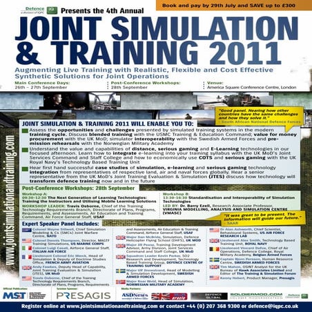 4th Annual Joint Simulation and Training 2011 | PDF