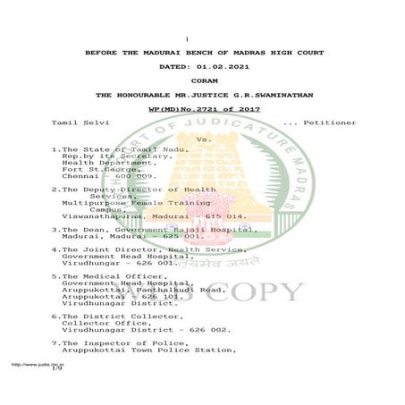 J swaminathan order | PDF