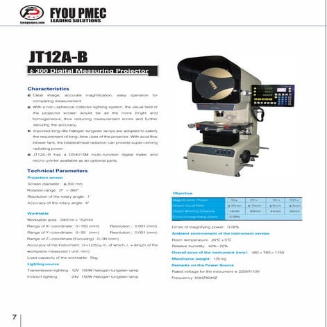 Jt12 a b profile projector | PDF