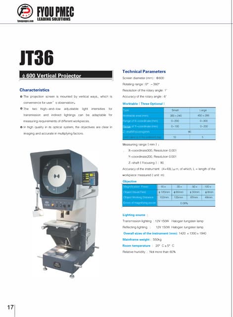 Jt12 a b profile projector | PDF