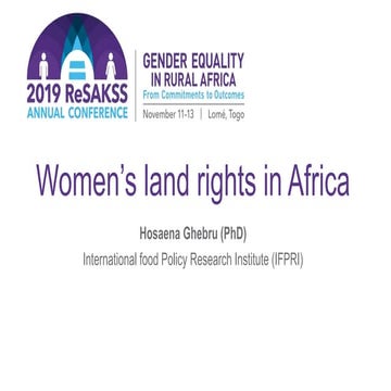 Women's land rights in Africa | PPTX