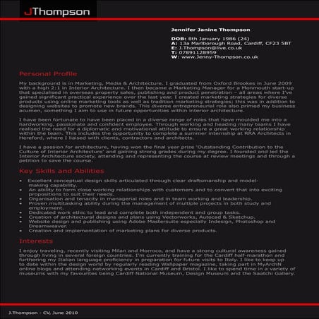 J.Thompson Cv Design | PDF