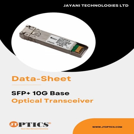 10G SFPP Optical Transceivers Data Sheet By JTOPTICS | PDF | Computer ...