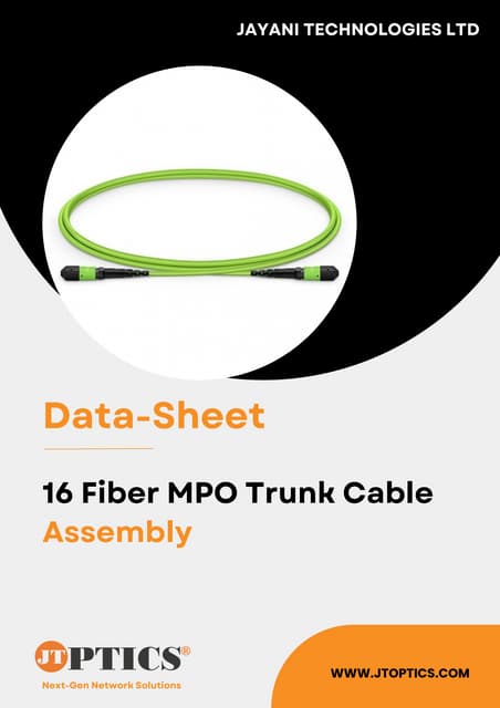 16 Fiber MPO to LC Breakout Cable Data Sheet By JTOPTICS | PDF