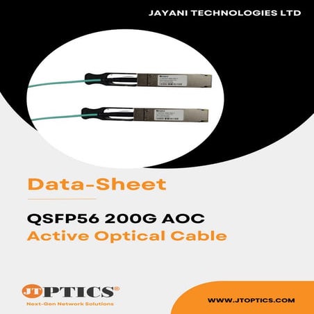 200G AOC Active optical Cable Data Sheet By JTOPTICS | PDF