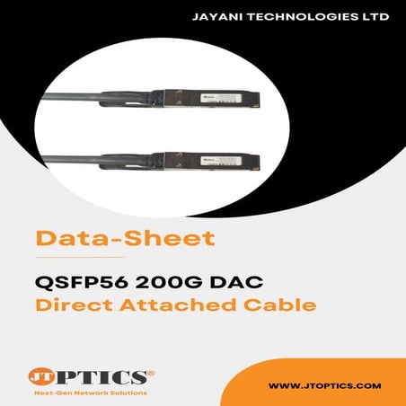200G QSFP56 DAC Direct Attached Cable Data Sheet By JTOPTICS | PDF | Computer Peripherals ...