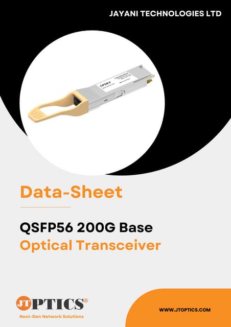 100G QSFP28 Optical Transceiver Data Sheet By JTOPTICS | PDF