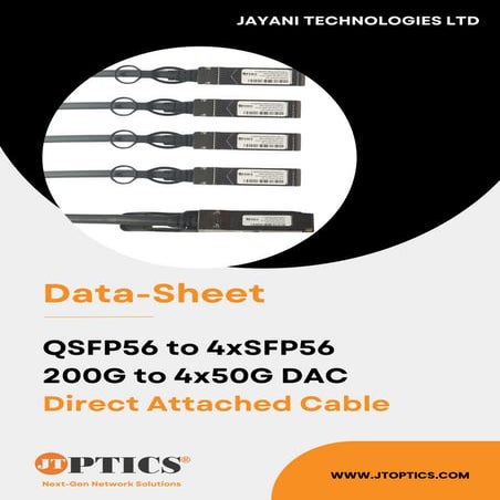 800G DAC Direct Attached Cable Data Sheet By JTOPTICS | PDF