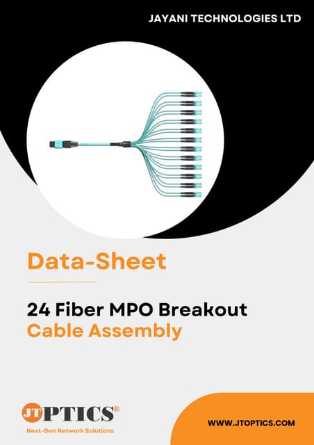 24 Fiber MPO Trunk Cable Data Sheet By JTOPTICS | PDF
