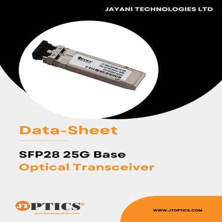 25G SFP28 Optical Transceivers Data Sheet By JTOPTICS | PDF