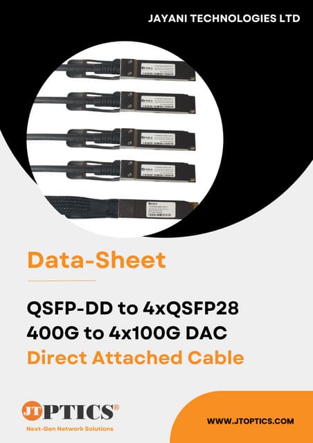 800G DAC Direct Attached Cable Data Sheet By JTOPTICS | PDF | Computer ...