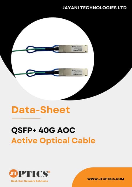 10G AOC Active optical Cable Data Sheet By JTOPTICS | PDF