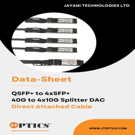 800G DAC Direct Attached Cable Data Sheet By JTOPTICS | PDF