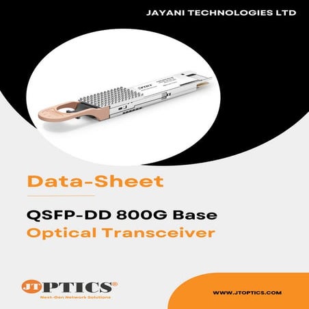800G QSFP-DD Optical Transceiver Data Sheet By JTOPTICS | PDF