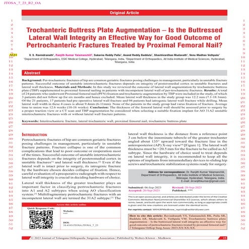 Trochanteric buttress plate augmentation | PDF