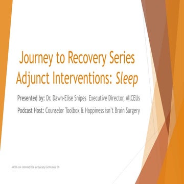 Sleep Interventions in the Journey to Recovery | PPT