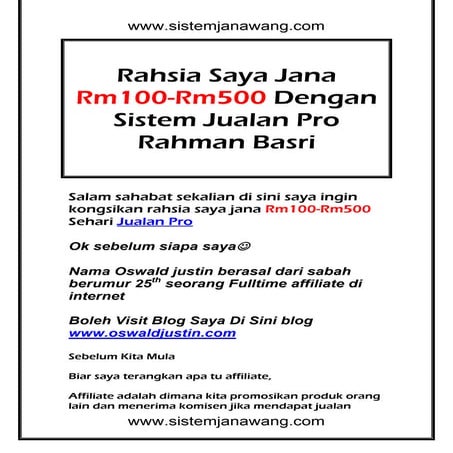 Jualan Pro -Rahsia Rm1,519 Komisen Telah Dibayar Setakat Ini | PDF