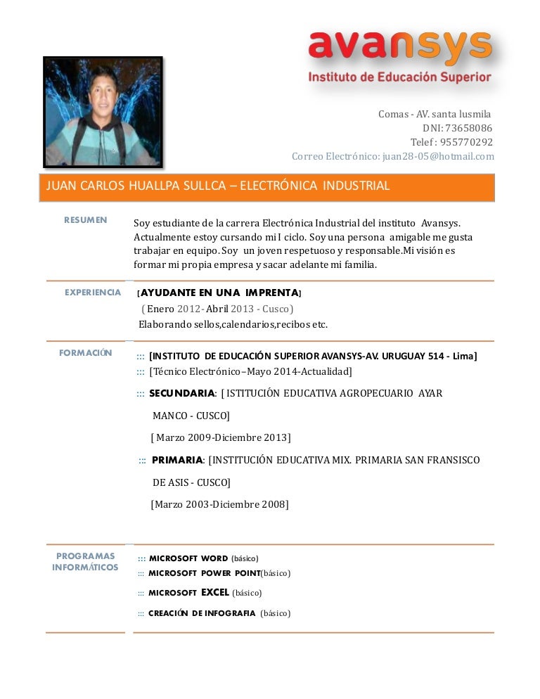 Mi Curriculum Vitae - Riset