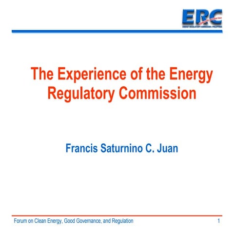 The Experience of the Energy Regulatory Commission | PPT