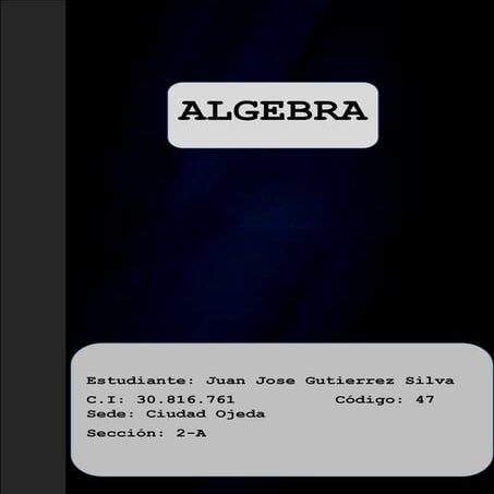 Juan gutierrez, 2 a actividad algebra 1 | PDF