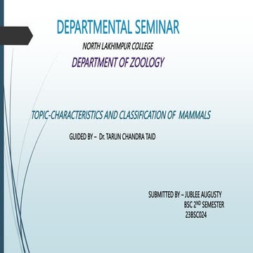 Characteristics and classification of mammals.pptx