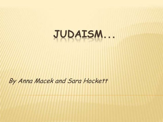 Judaism | PPTX | Religion & Spirituality