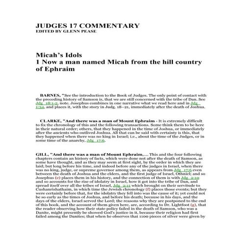 Judges 17 commentary | PDF