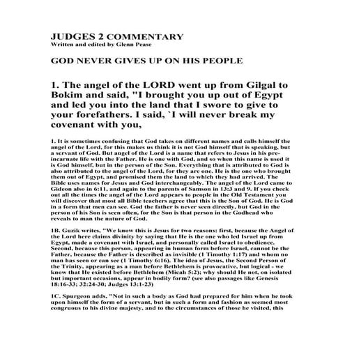 Judges 2 commentary | PDF